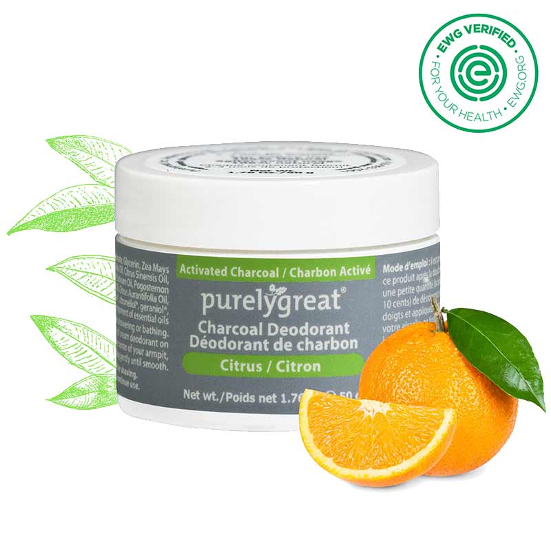 Citrus Charcoal Deodorant | Purelygreat Natural Deodorant
