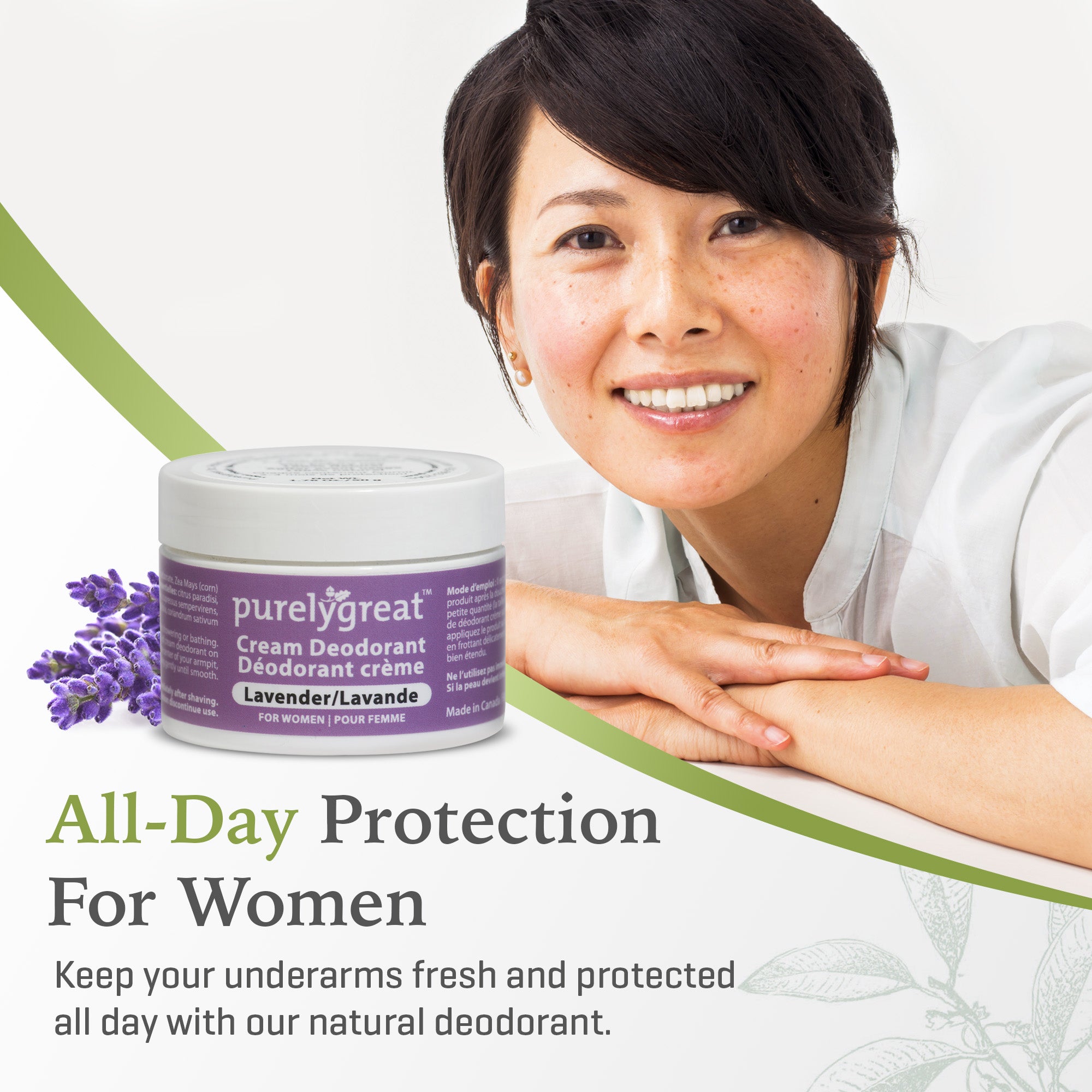 Lavender Natural Cream Deodorant for Women | PurelyGreat - Purelygreat ...