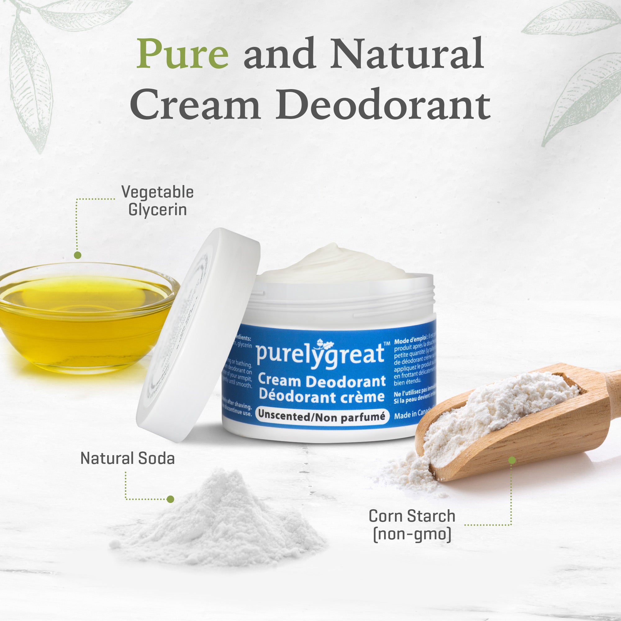 Unscented Deodorant | All Natural & Aluminum Free - Purelygreat Natural ...