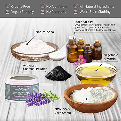 Lavender Charcoal Natural Cream Deodorant | PurerlyGreat Inc ...